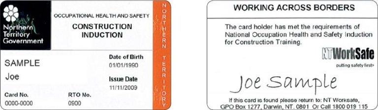 Recognition of General Construction Induction Training Cards